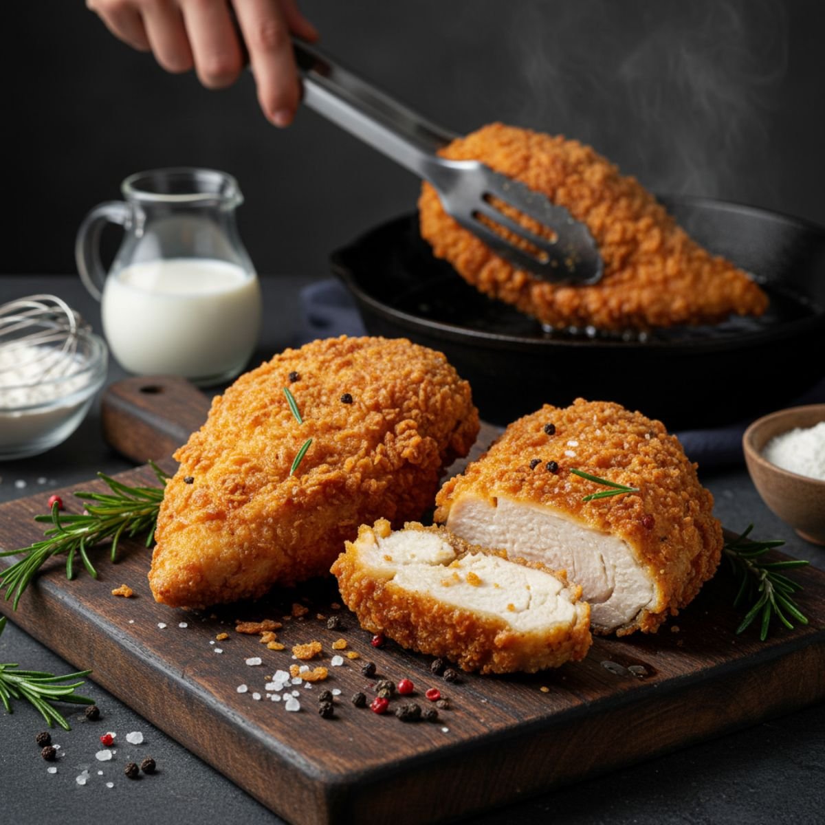 Crispy & Juicy Fried Chicken Breast Recipe | Easy Homemade